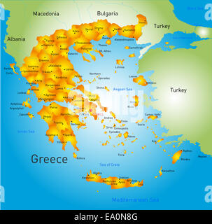 Samothraki Island in the Aegean Sea, belonging to Greece, isolated on a ...