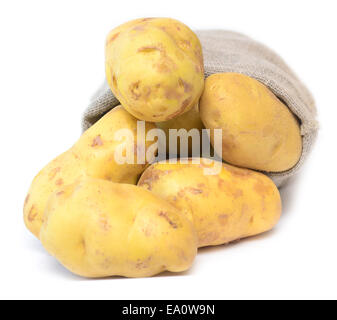 Sackcloth full of organic fresh uncooked eggs on marble surface Stock ...