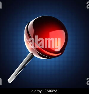 Lollipop on stick on blue background. Sweet candy. Confectionery goods ...