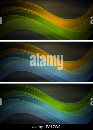 Dark abstract wavy banners Stock Photo - Alamy