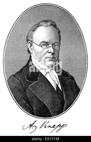 portrait of Albert Knapp, 1798 - 1864, a German priest, poet and ...