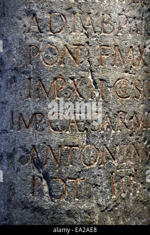 Detail of Roman engraved writing on stone Stock Photo - Alamy