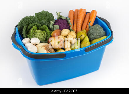 Shopping basket filled with fresh and ripe vegetables Stock Photo - Alamy