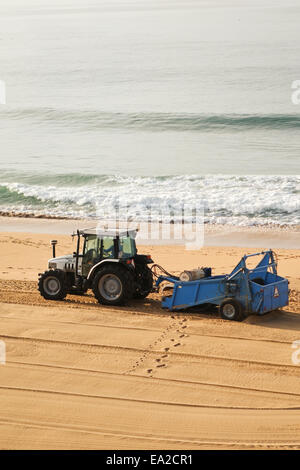 Beach maintenance tractor cleaning shoreline Fort Lauderdale Florida ...