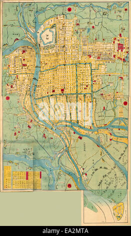 This revised and enlarged map of Osaka, considered a National Treasure ...