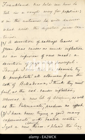 This letter, written by Charles Darwin to John Burdon-Sanderson in 1873 ...