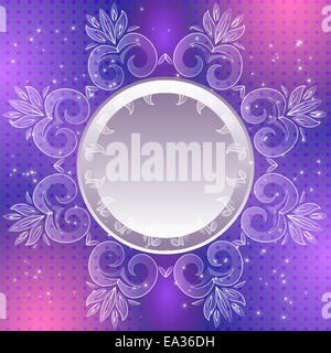 Vintage Violet background with White frame illustration Stock Photo - Alamy