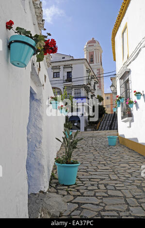 Narrow Streets of the Old Town of Estepona, Costa del Sol, Spain. Each ...