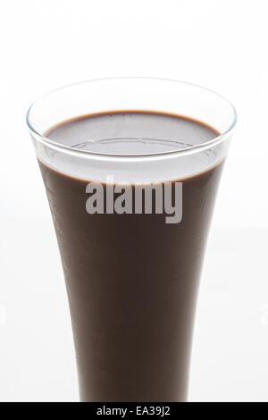 Delicious protein shake in glass and straw isolated on white Stock ...