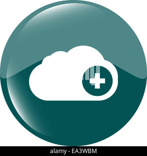 3d cloud computing with cross sign. icon isolated on white background ...