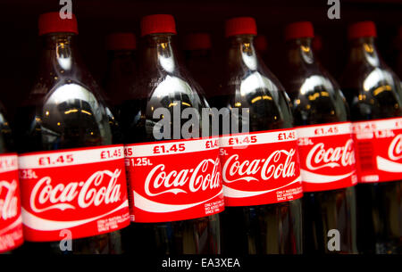 Coca Cola display in supermarket, UK Stock Photo - Alamy