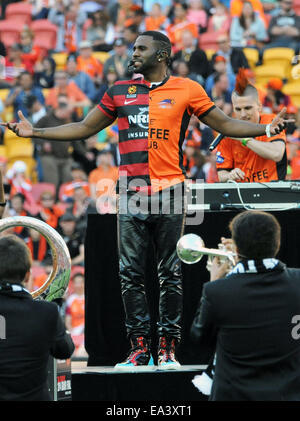 Jason Derulo performs at the Australian Football A-League Grand Final ...