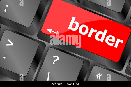 border word on computer pc keyboard key Stock Photo - Alamy
