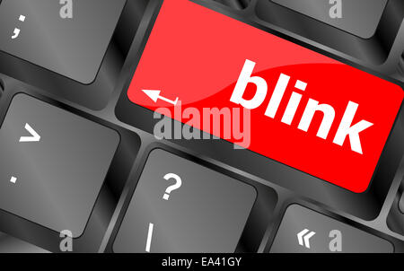 Modern keyboard key with words blink Stock Photo - Alamy