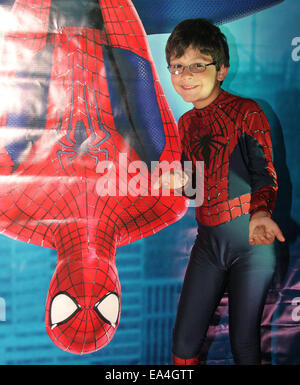 Spider-Man attends The Spider-Man 2 "Be Amazing" Event at the Larchmont ...