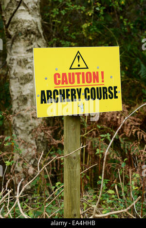 warning sign for archery Stock Photo - Alamy