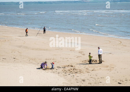 Beach at Burry Port,between Pembrey Sands and Llanelli, on a sunny day ...