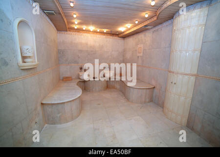 Turkish sauna interior hammam room water hot bath Stock Photo - Alamy