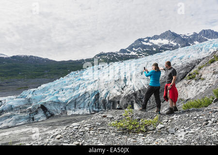 Couple,Alaska,Cell Phone,Shoup Glacier,selfie Stock Photo - Alamy