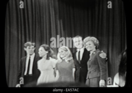 Tricia Nixon, daughter of US President Richard Nixon, followed by Lee ...