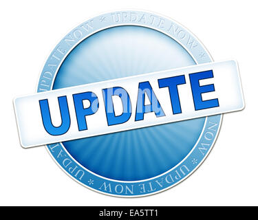 Update icon. Blue internet button on white background Stock Photo - Alamy