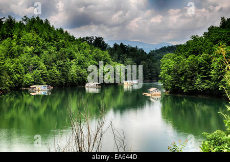 Floating Houses Homes on Great Central Lake Vancouver Island BC Canada ...