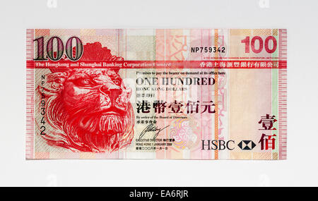 Hong Kong 100 One Hundred Dollar Bank Note Stock Photo - Alamy