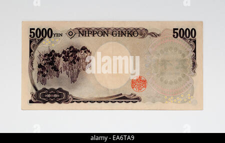 5000 Japanese yen banknote, currency of Japan, front side Stock Photo ...