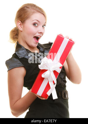 Winter holidays and shopping concept. Surprised and confused guy ...