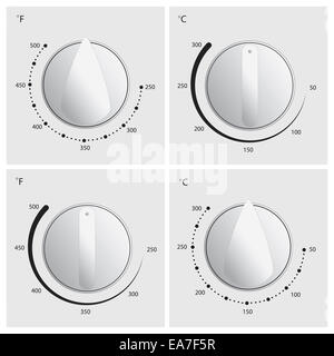 Oven dial vector with temperature measurements Stock Vector Image & Art ...