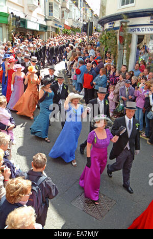 Looking down onto The Principal Dance of The Day being led down Meneage ...