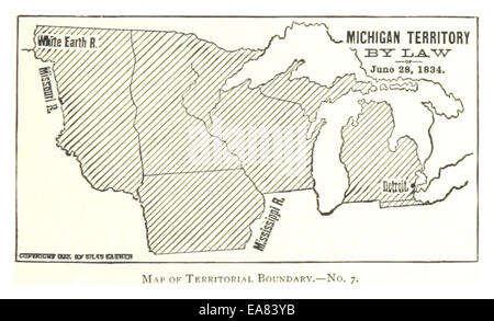 An 1884 map by Farmer showing the territorial boundary map of the ...