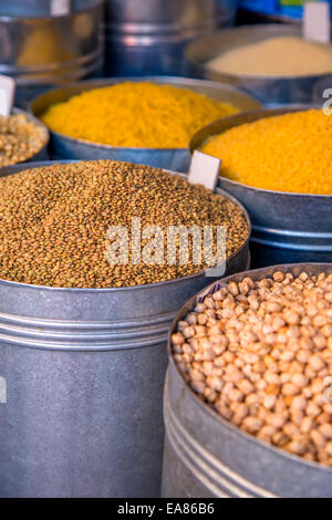 Grains on the market in Marrakech, Morocco Stock Photo - Alamy