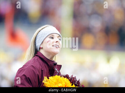 Minneapolis, Minnesota, USA. 8th Nov, 2014. The Minnesota Gophers dance ...