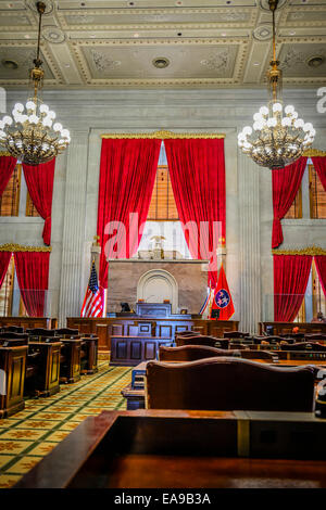The ornate & beautiful interior of the Tennessee Senate chambers at the ...