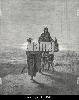 The Flight into Egypt - Jesus, Mary and Joseph flee to Egypt to escape ...