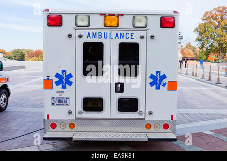 Ambulance rear view Stock Photo - Alamy