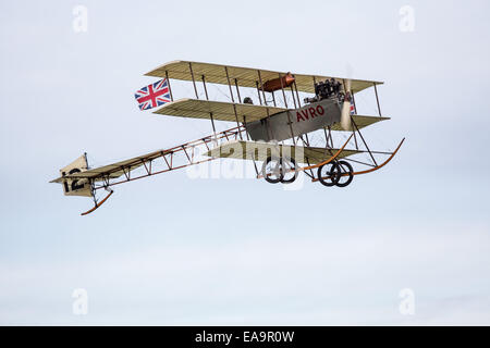 Avro Roe IV Triplane replica at Old Warden Air Show Stock Photo - Alamy