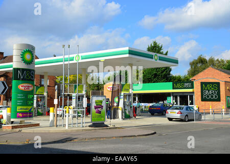 England, UK, Britain, Europe. BP Connect filling station in motorway ...