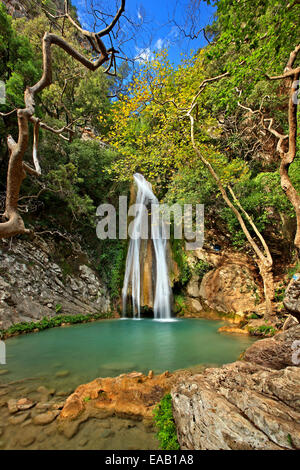 One of the waterfalls in Neda canyon, Ileia-Messinia, Peloponnisos ...