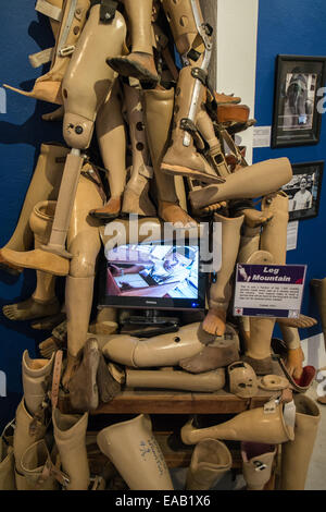 Wooden Prosthetic leg on display at Imperial War Museum, London Stock ...