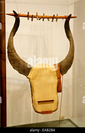 Music stringed instrument Lyre .Exhibits from the classical antiquity ...