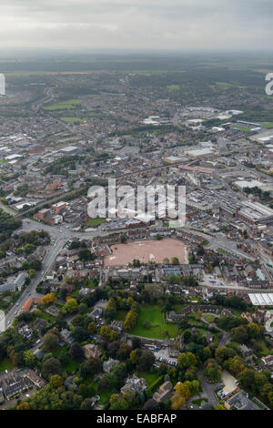 aerial view of the Nottinghamshire town of Mansfield, UK Stock Photo ...