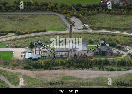An aerial view of Pleasley Colliery, now a mining museum in Derbyshire ...