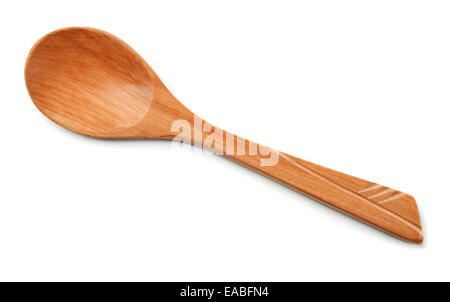 Wooden spoon front top view isolated on white background Stock Photo ...