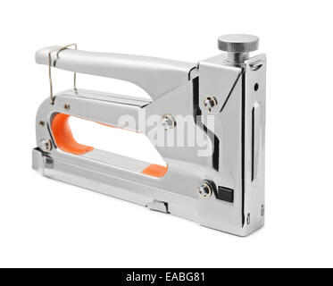 The staple gun on a white background close-up. Isolated Stock Photo - Alamy