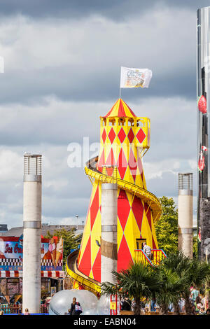Helter Skelter Ride Amusement Park Cardiff Bay UK Stock Photo - Alamy
