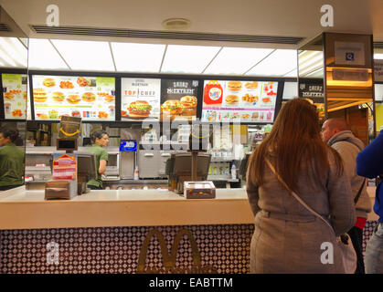 Counter at Mcdonald's restaurant in Malaga, Spain Stock Photo - Alamy