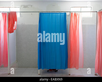 Swimming pool with changing room Stock Photo - Alamy