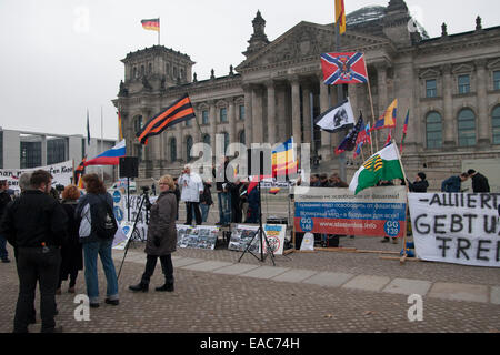 Demonstration by German Reichsbürger movement at Reichstag in Berlin ...